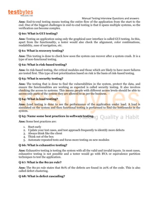 Manual testing interview questions and answers | PDF