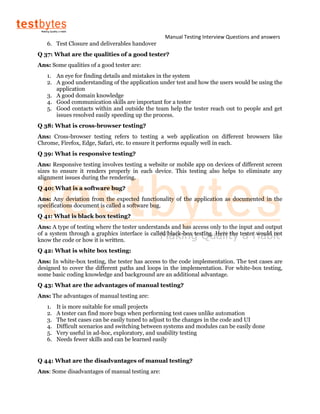 Manual testing interview questions and answers | PDF