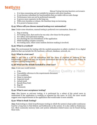 Manual testing interview questions and answers | PDF
