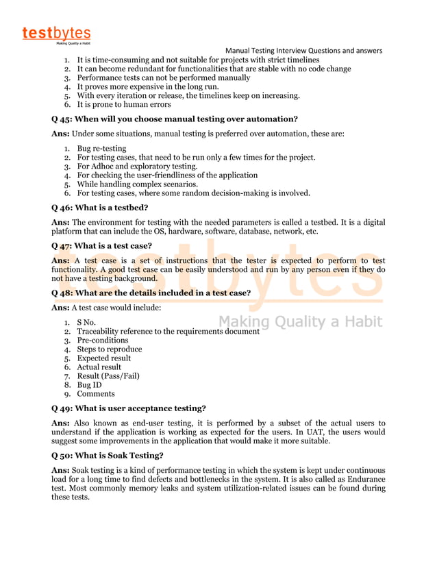 Manual testing interview questions and answers | PDF | Computing ...