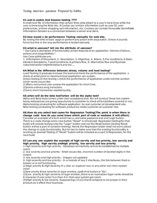 Manual testing real time questions by subbu | PDF