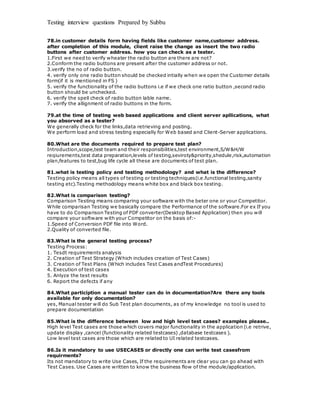 Manual testing real time questions by subbu | PDF