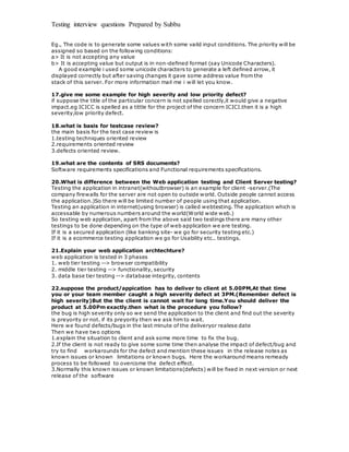 Manual testing real time questions by subbu | PDF