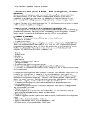 Manual testing real time questions by subbu | PDF