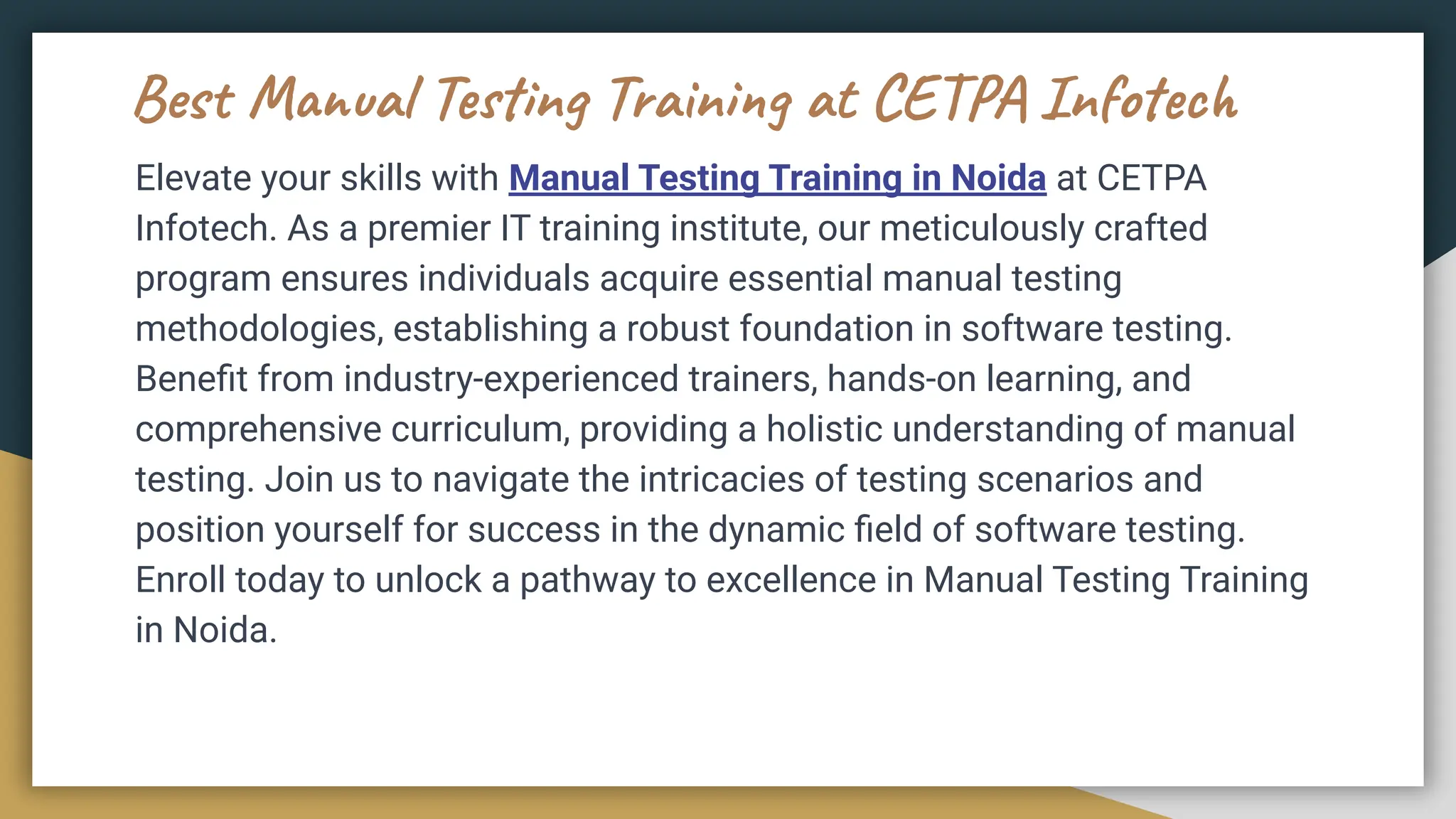 Manual Testing Training in Noida.pdf Manual Testing Training in Noida.pdf