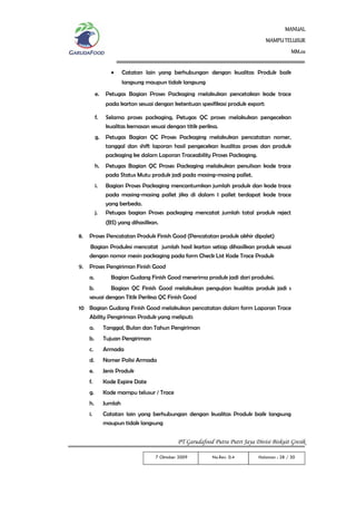 Manual traceability mampu telusur iso 9001 & iso 22000 | PDF