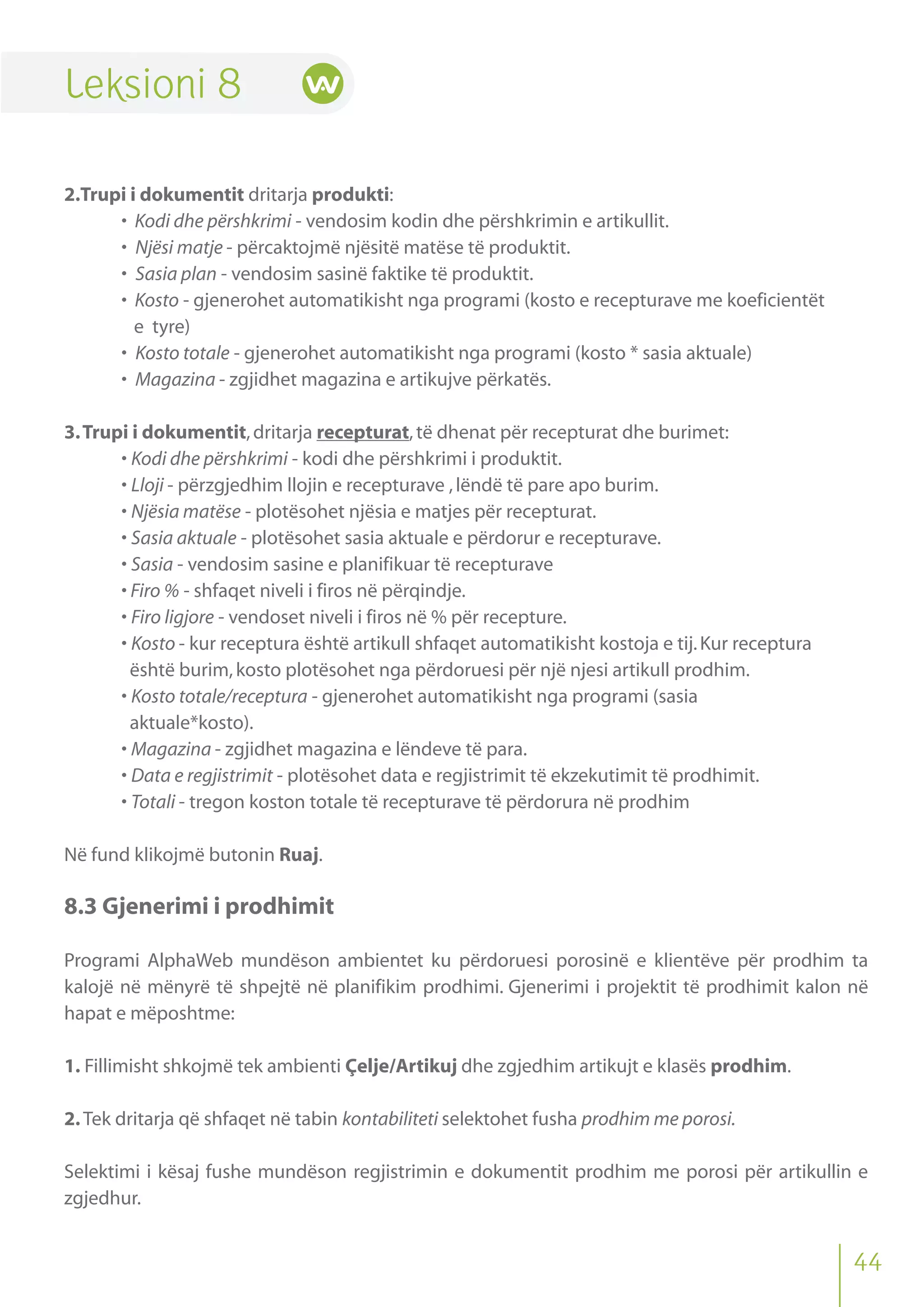 Manual trajnimi ALPHA WEB BUSINESS | PDF