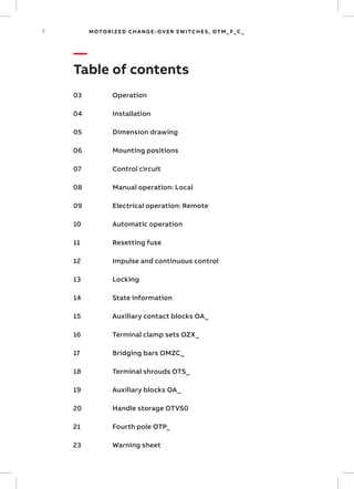 Manual transferencias ABB, mOTORIZED CHANGE-OVER SWITCHES | PDF