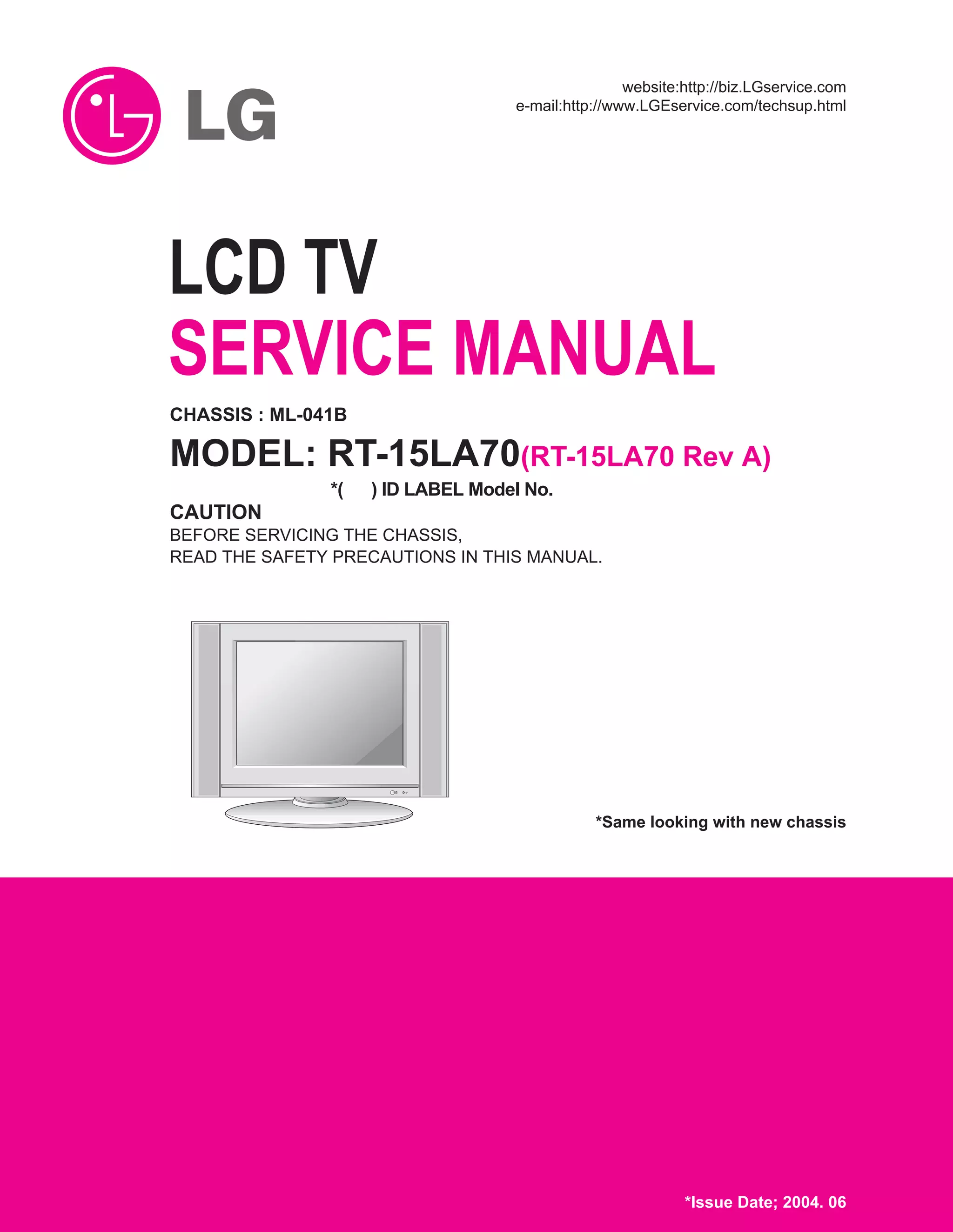 Manual tv lcd da LG RT-15LA70 | PDF