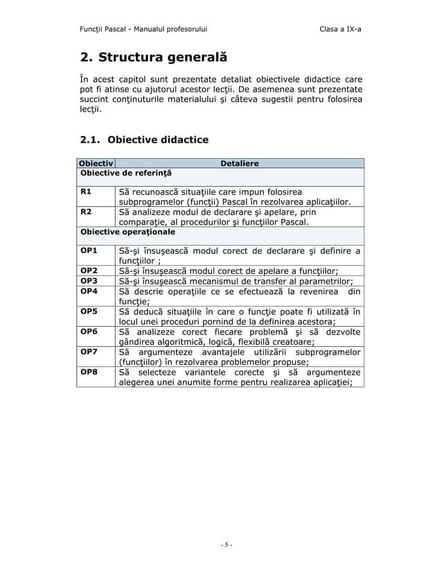 Manualul profesorului | PDF