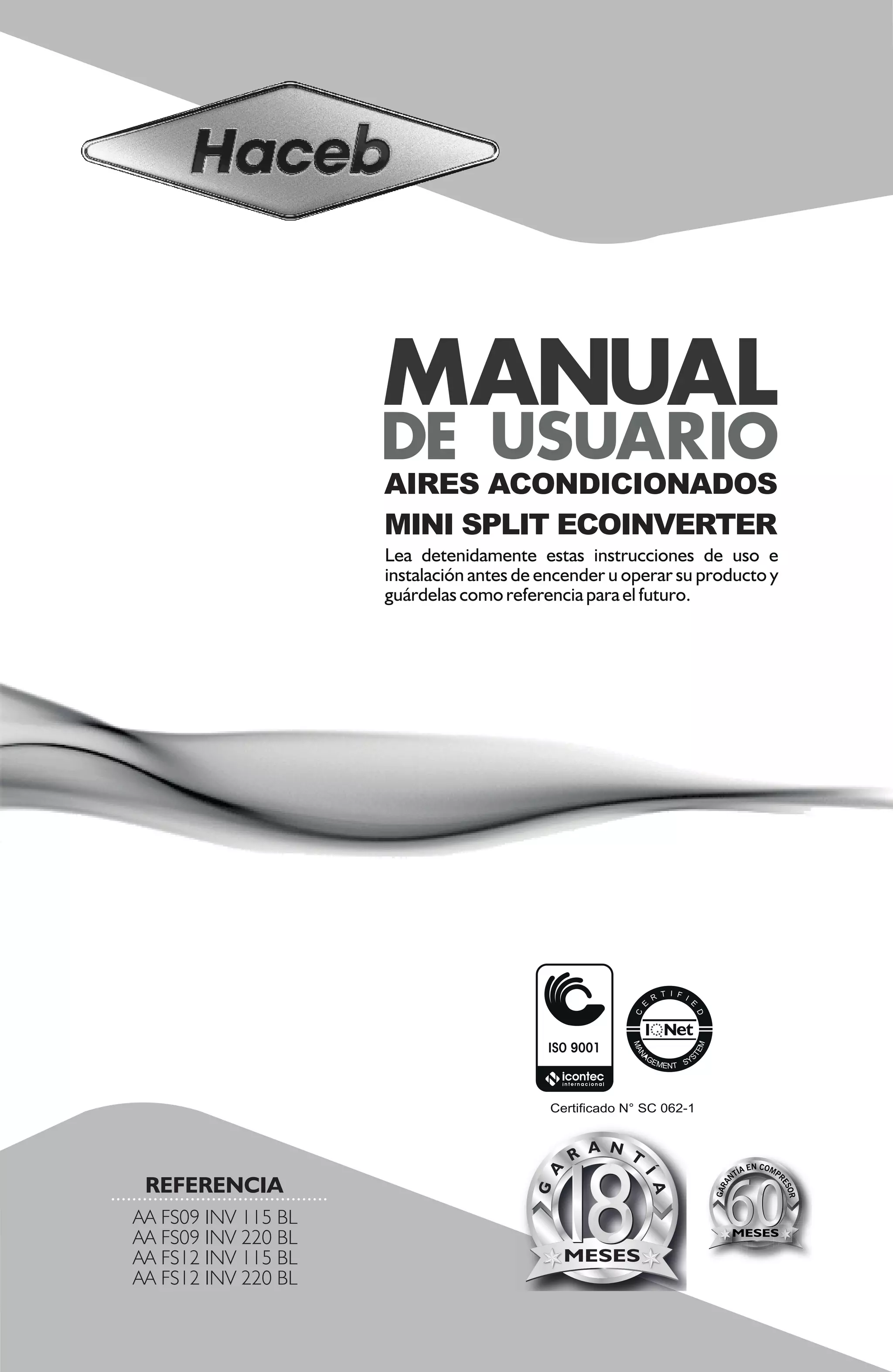 Manual usuario mini splits inverter | PDF