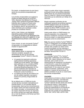 Manual usuario prendas_du_pont_tychem | PDF