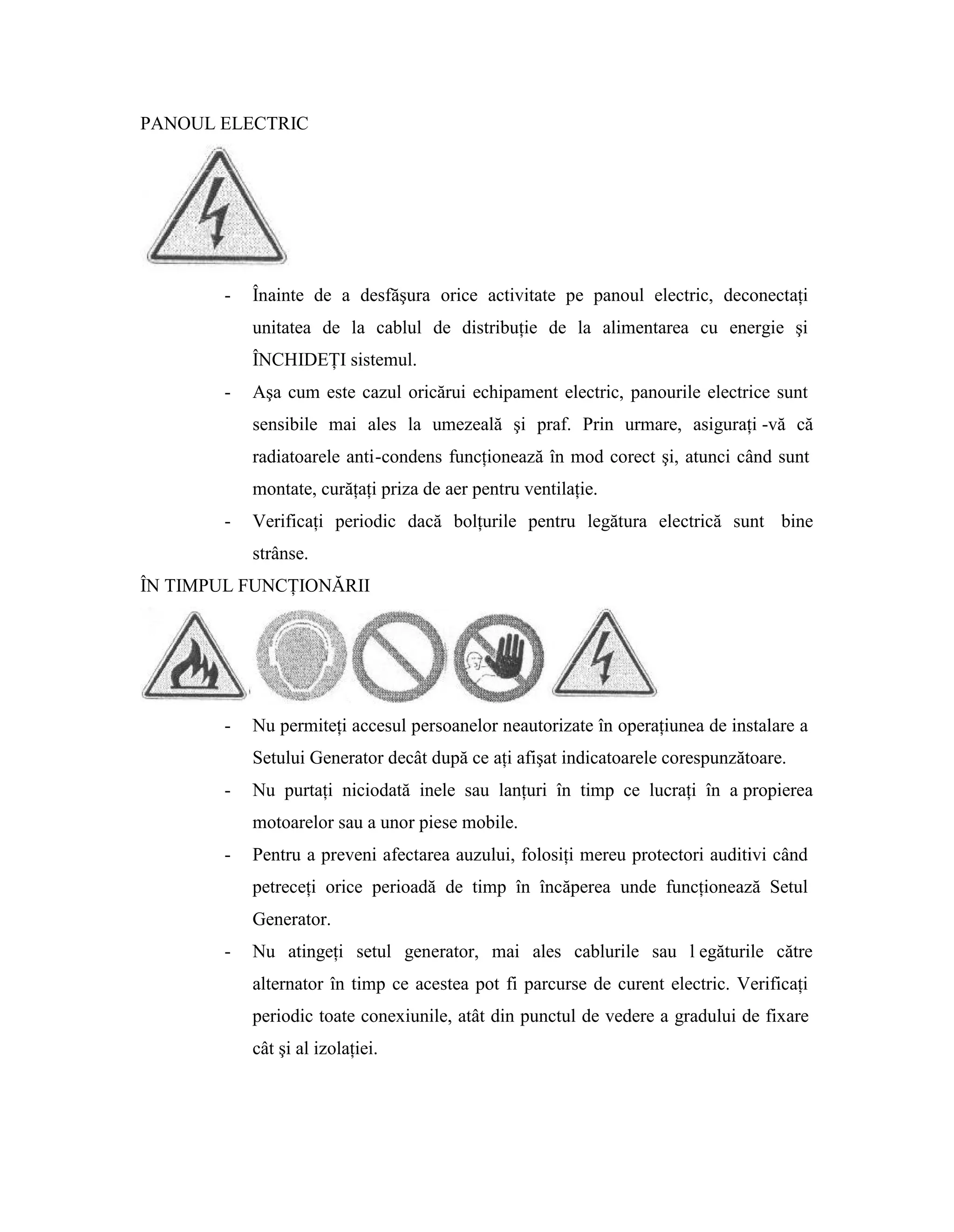 Manual utilizare grupuri electrogene | PDF