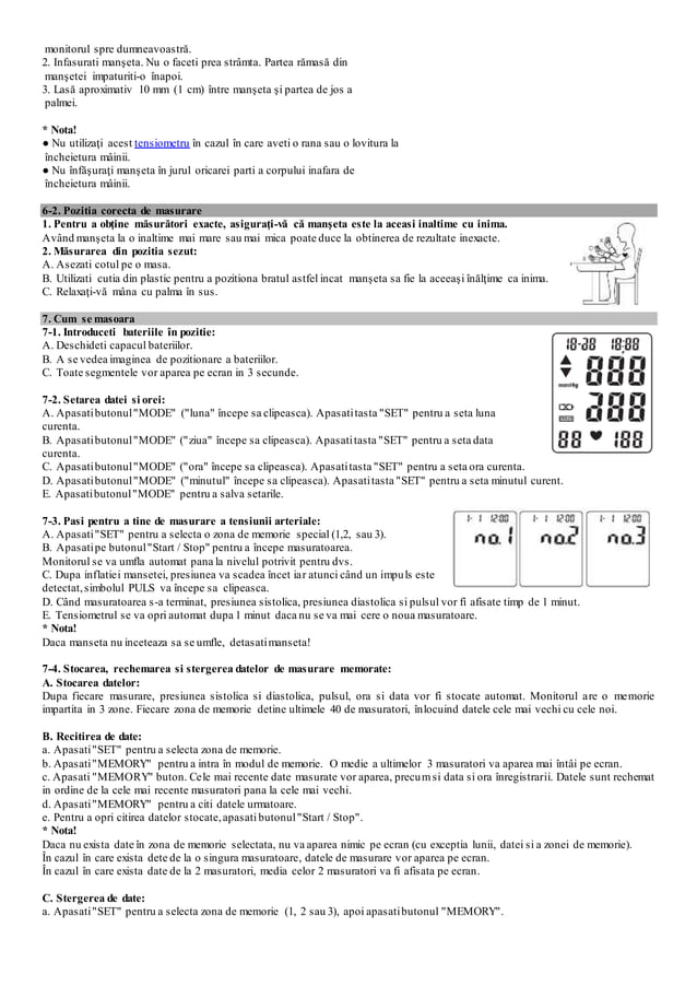 Manual utilizare tensiometru Cresta BPM 158 | PDF