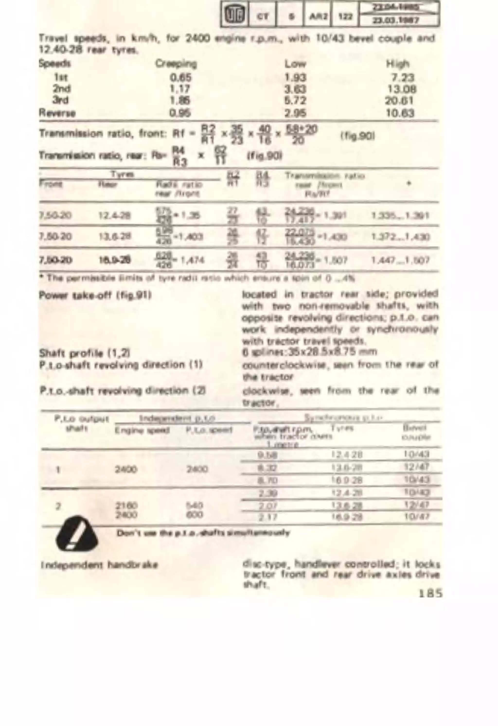Manual utilizare tractorul u445 (en) | PDF