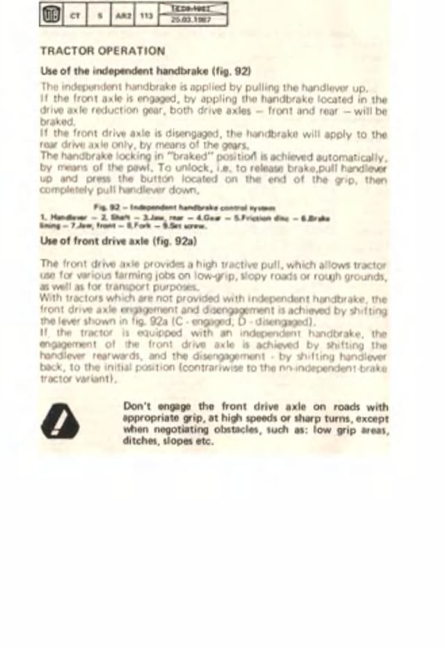 Manual utilizare tractorul u445 (en) | PDF