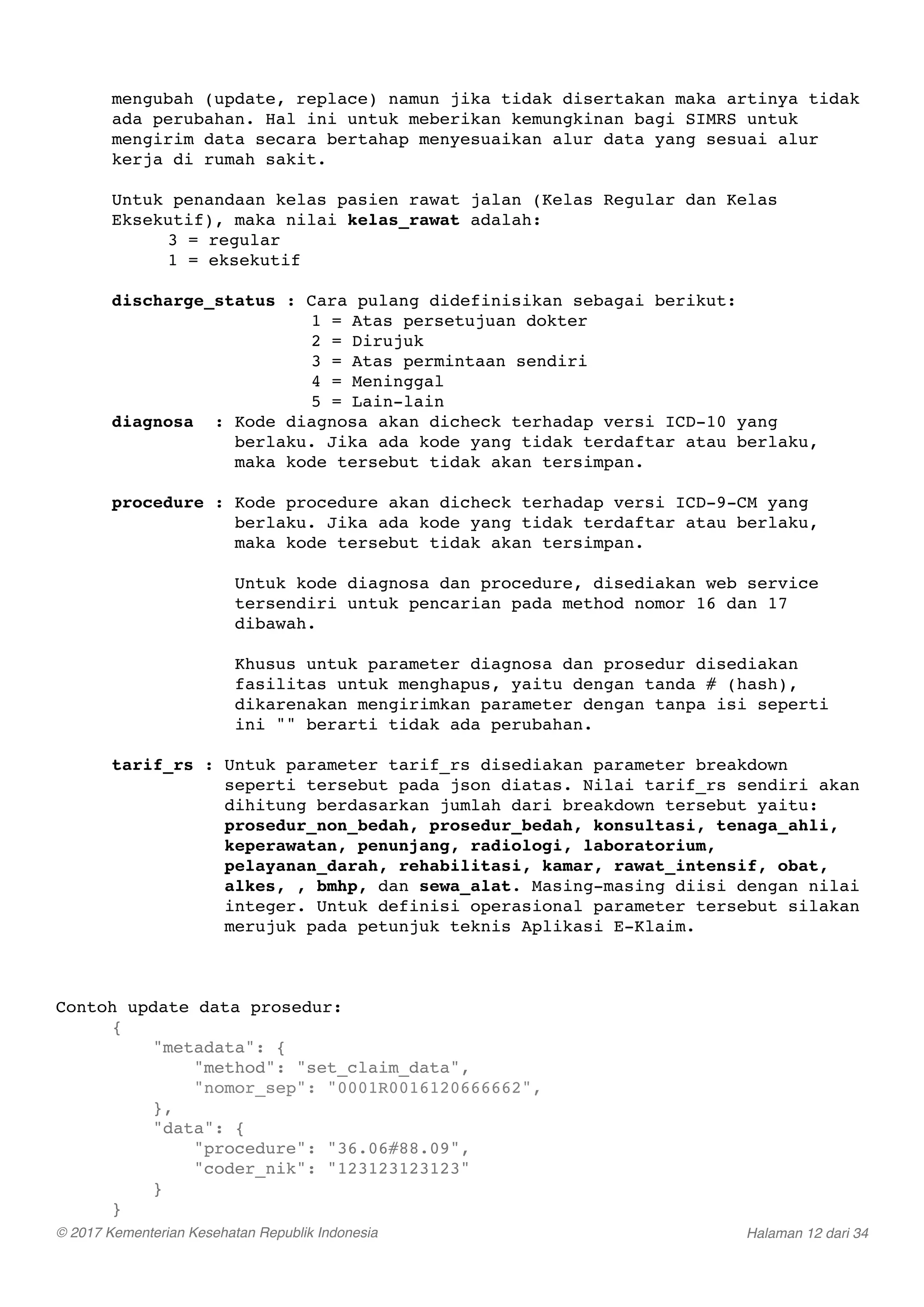 Web Service E-Klaim INA-CBG | PDF