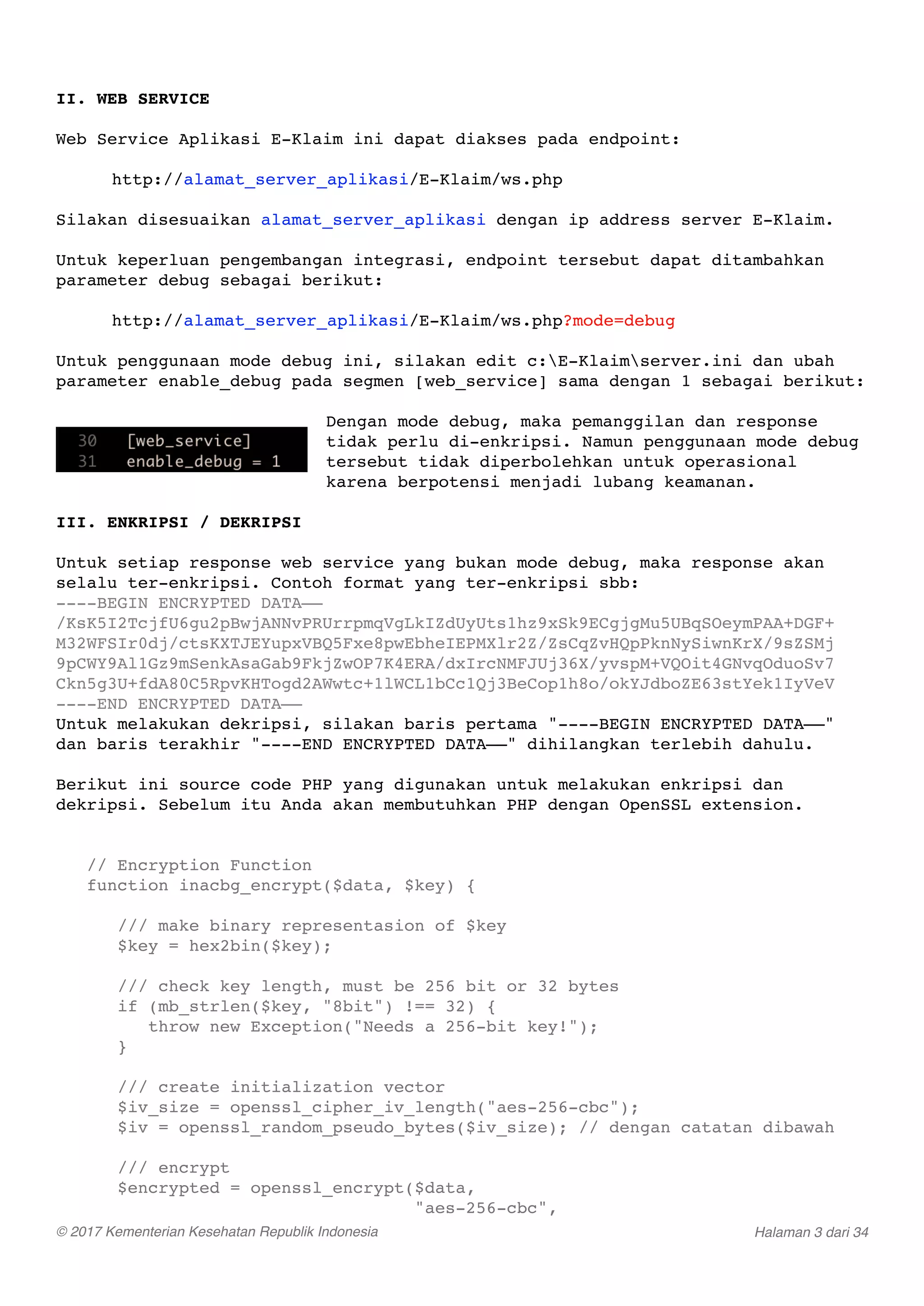 Web Service E-Klaim INA-CBG | PDF