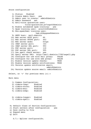 Manual de Instalación y configuración Zimbra | PDF