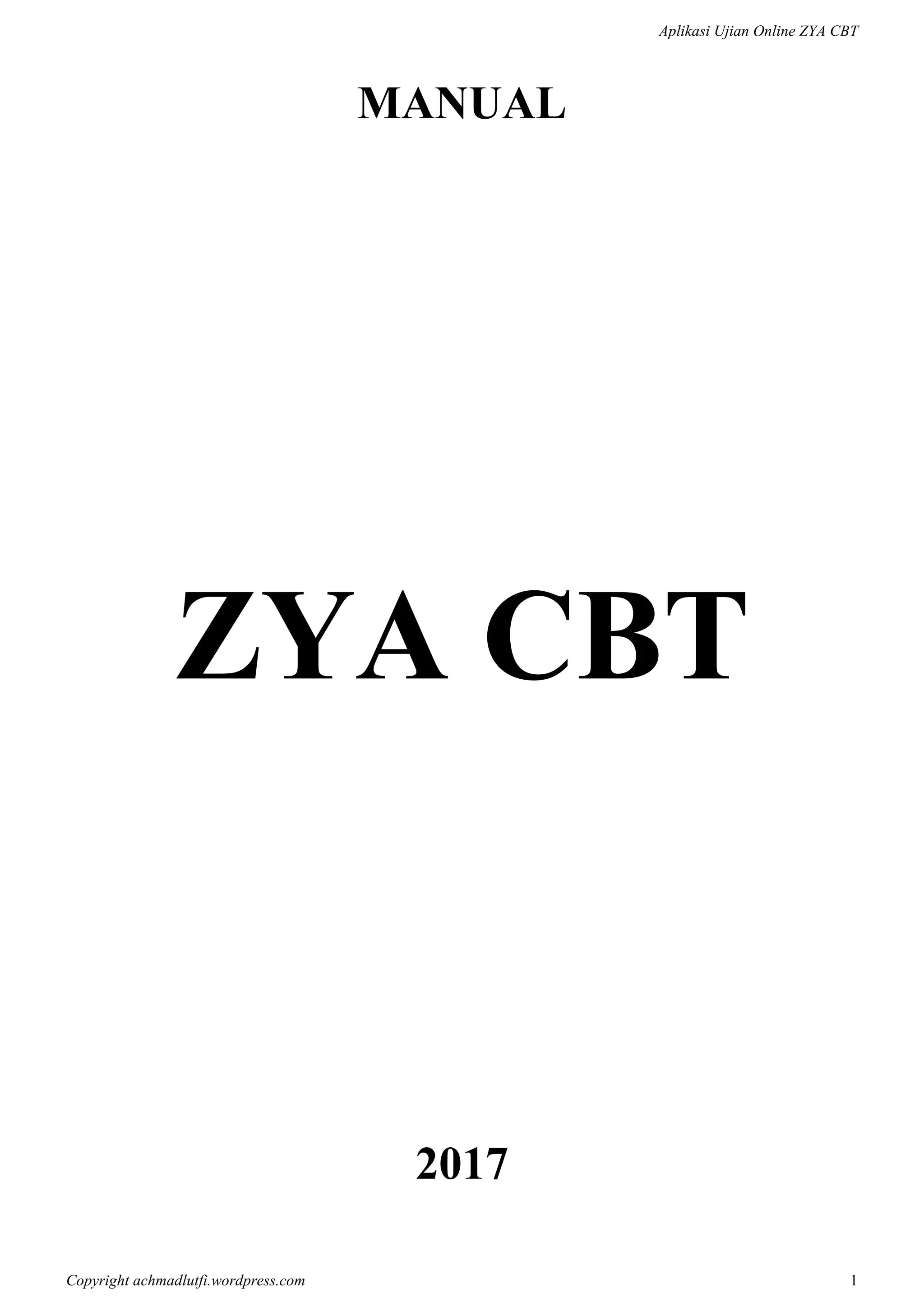 Manual aplikasi ujian online zya cbt | PDF