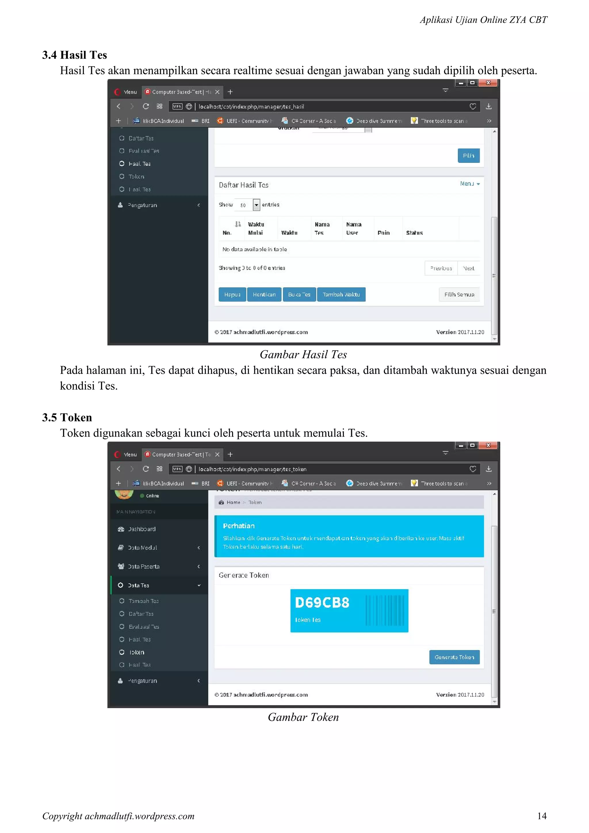 Manual aplikasi ujian online zya cbt | PDF