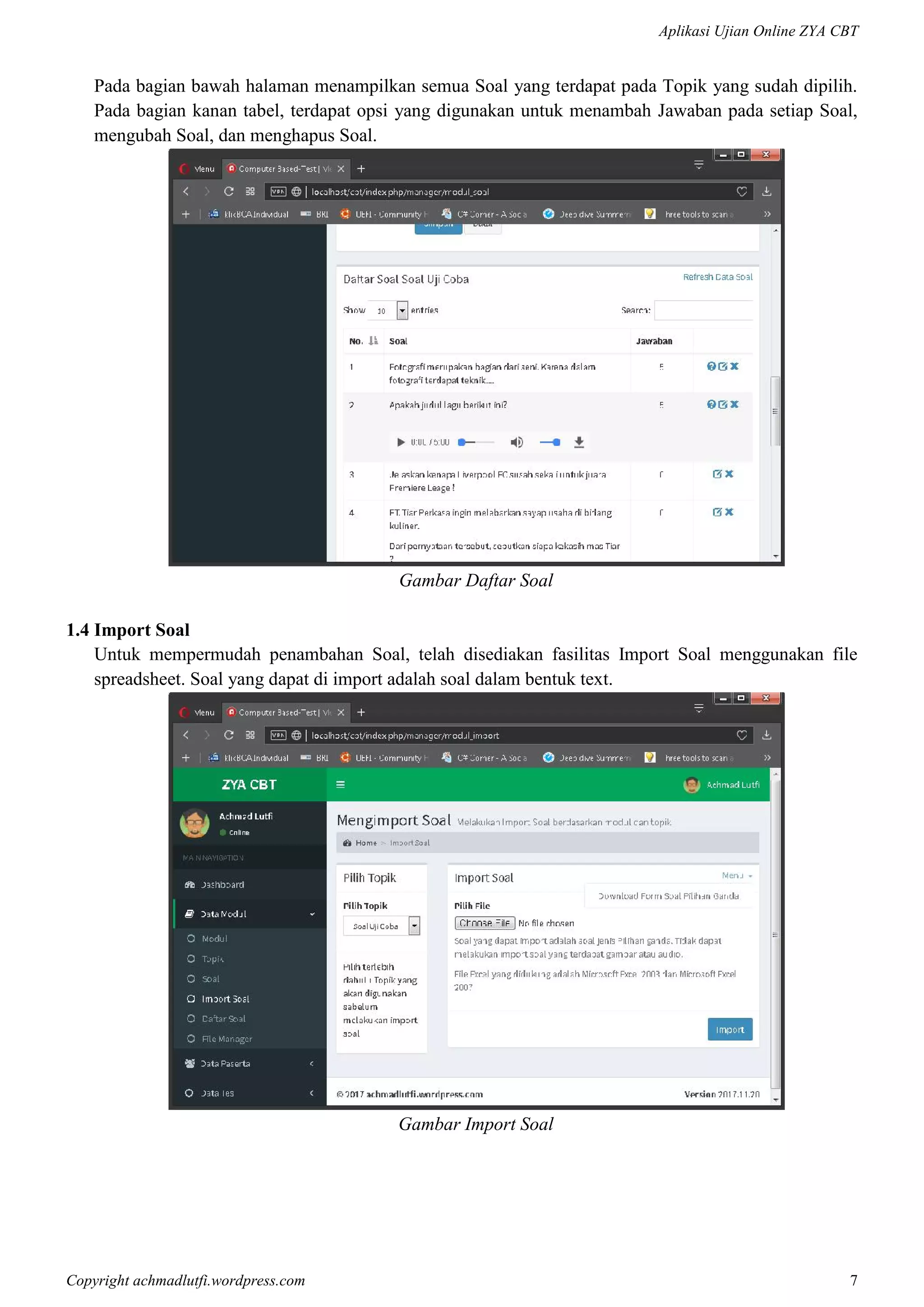 Manual aplikasi ujian online zya cbt | PDF