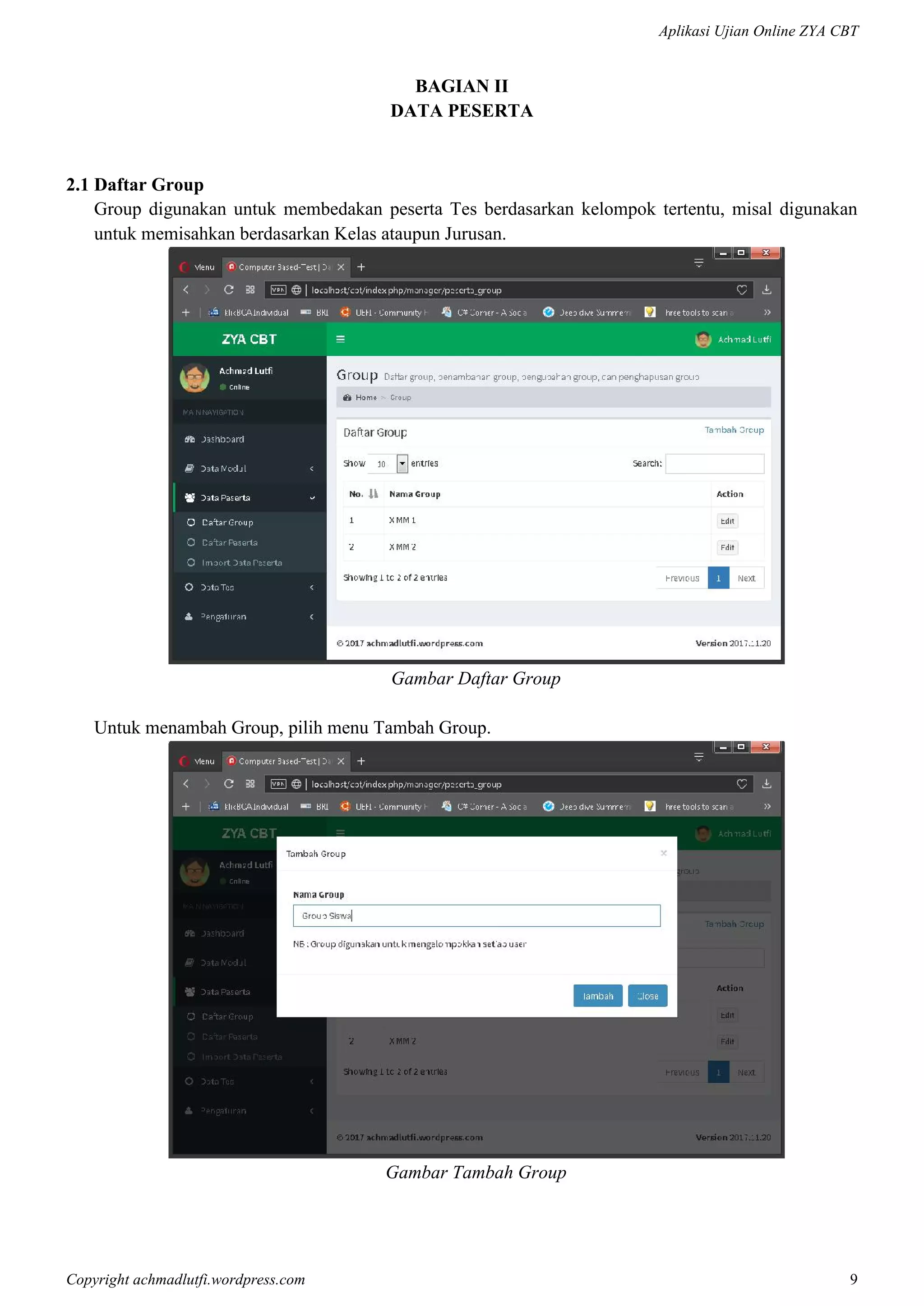 Manual aplikasi ujian online zya cbt | PDF