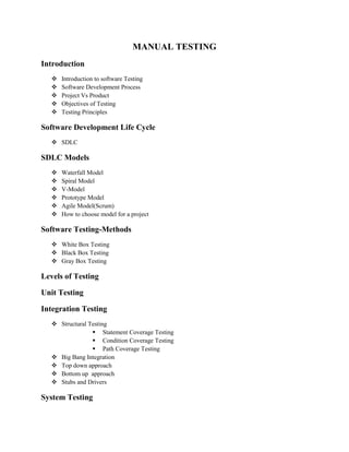 Manual Testing Syllabus By KRN Informatix | PDF