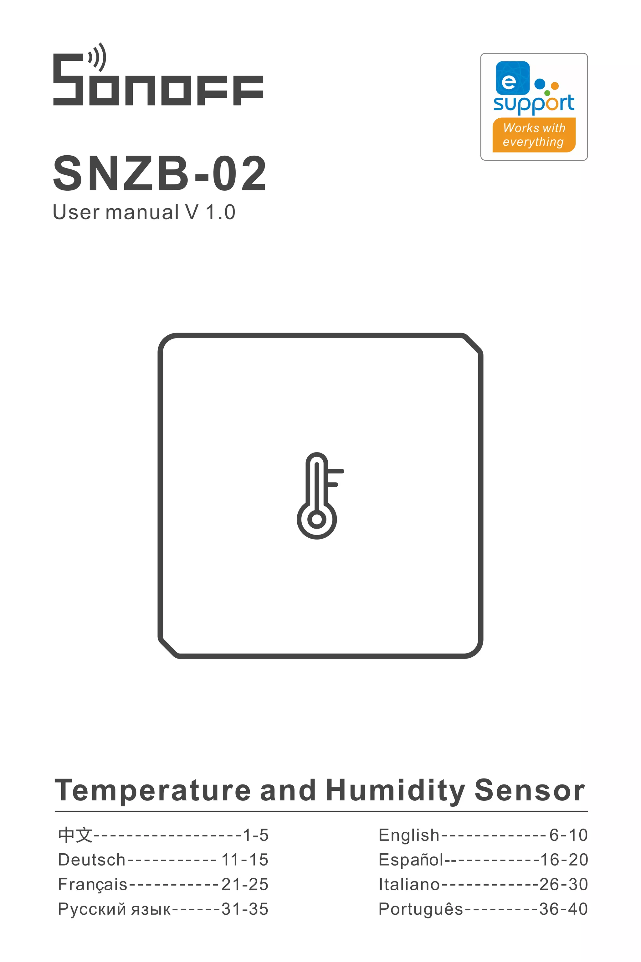 Manual Temperature and humidity sensor ZIGBEE 3.0 - SONOFF | PDF