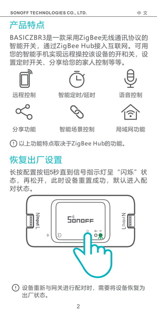Manual Switch Module 10A ZIGBEE 3.0 - SONOFF | PDF