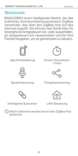 Manual Switch Module 10A ZIGBEE 3.0 - SONOFF | PDF