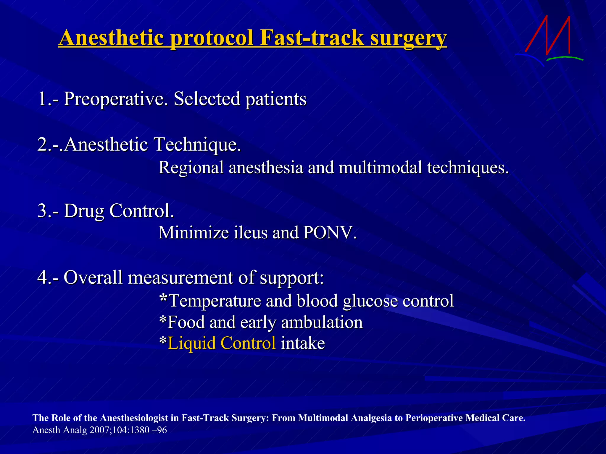 Haemodynamic Control in Fast-Track Surgery. CardioQ | PPT