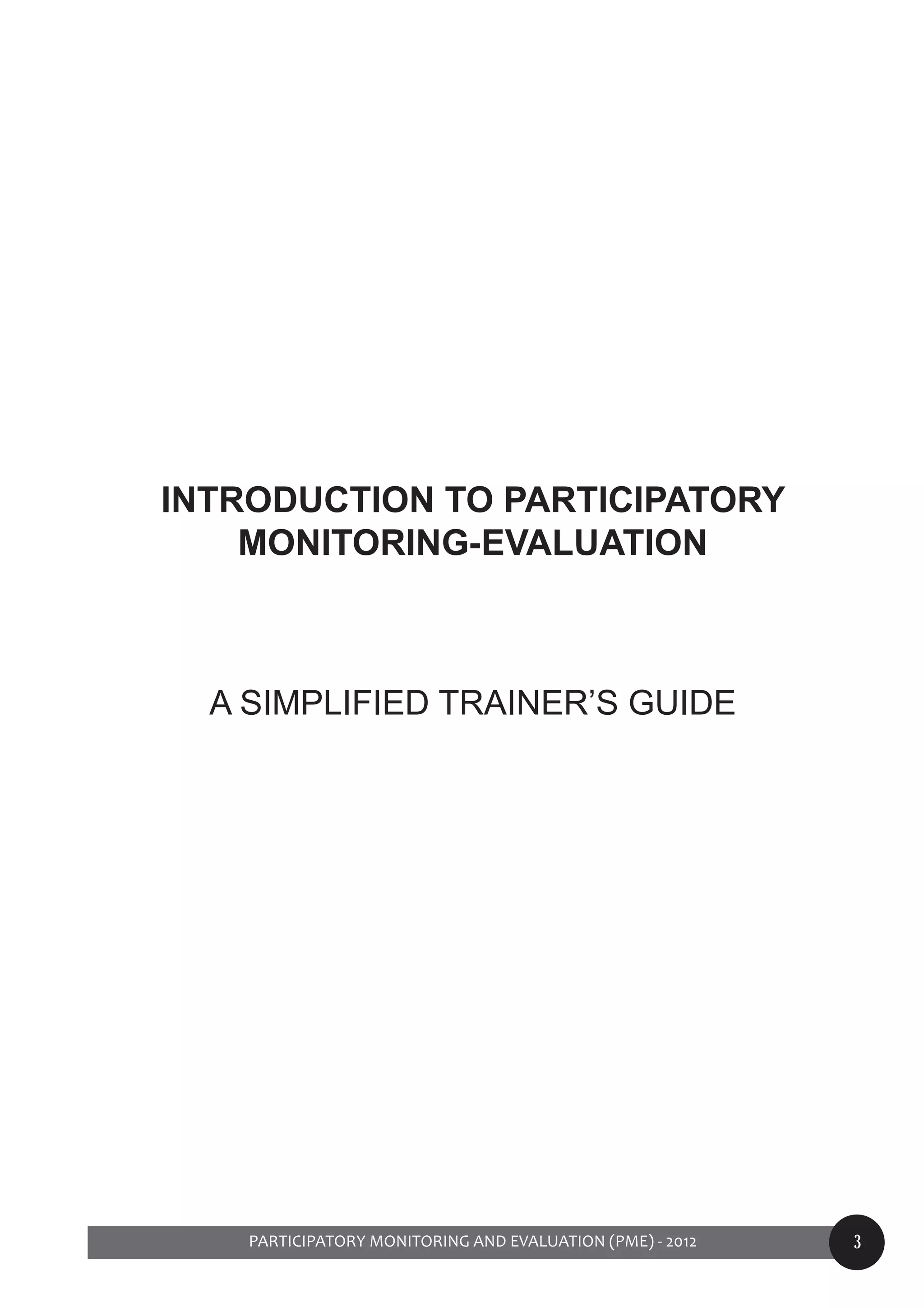 Introduction to Participatory Monitoring-Evaluation | PDF