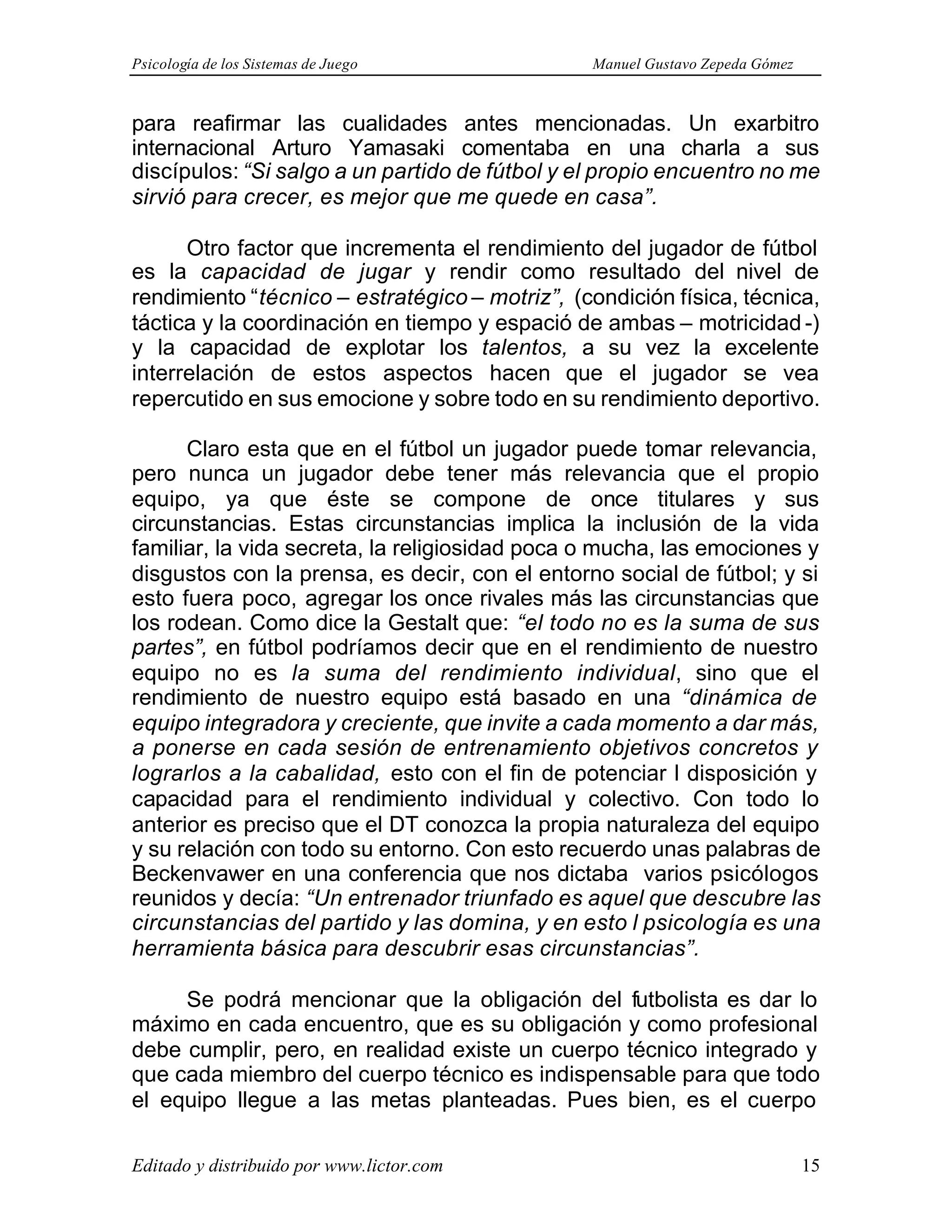 Manuel zepeda la pscicologia de los sistemas de juego | PDF
