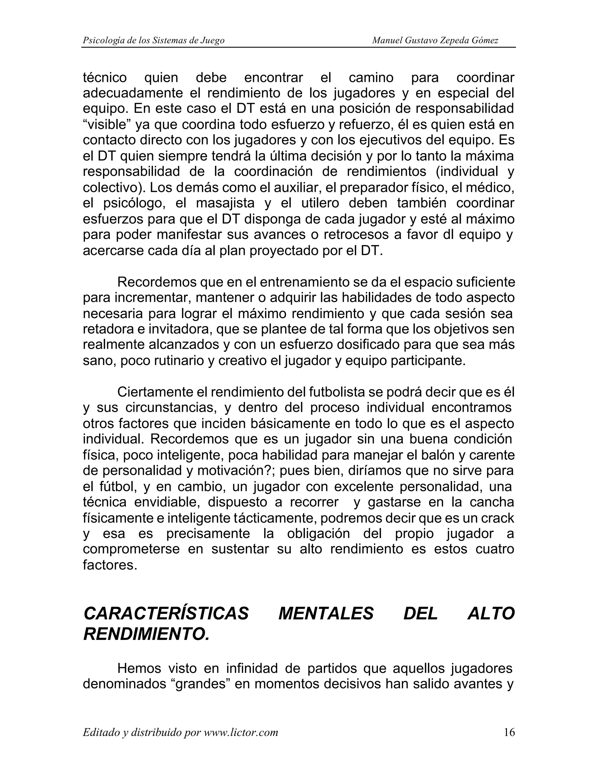 Manuel zepeda la pscicologia de los sistemas de juego | PDF