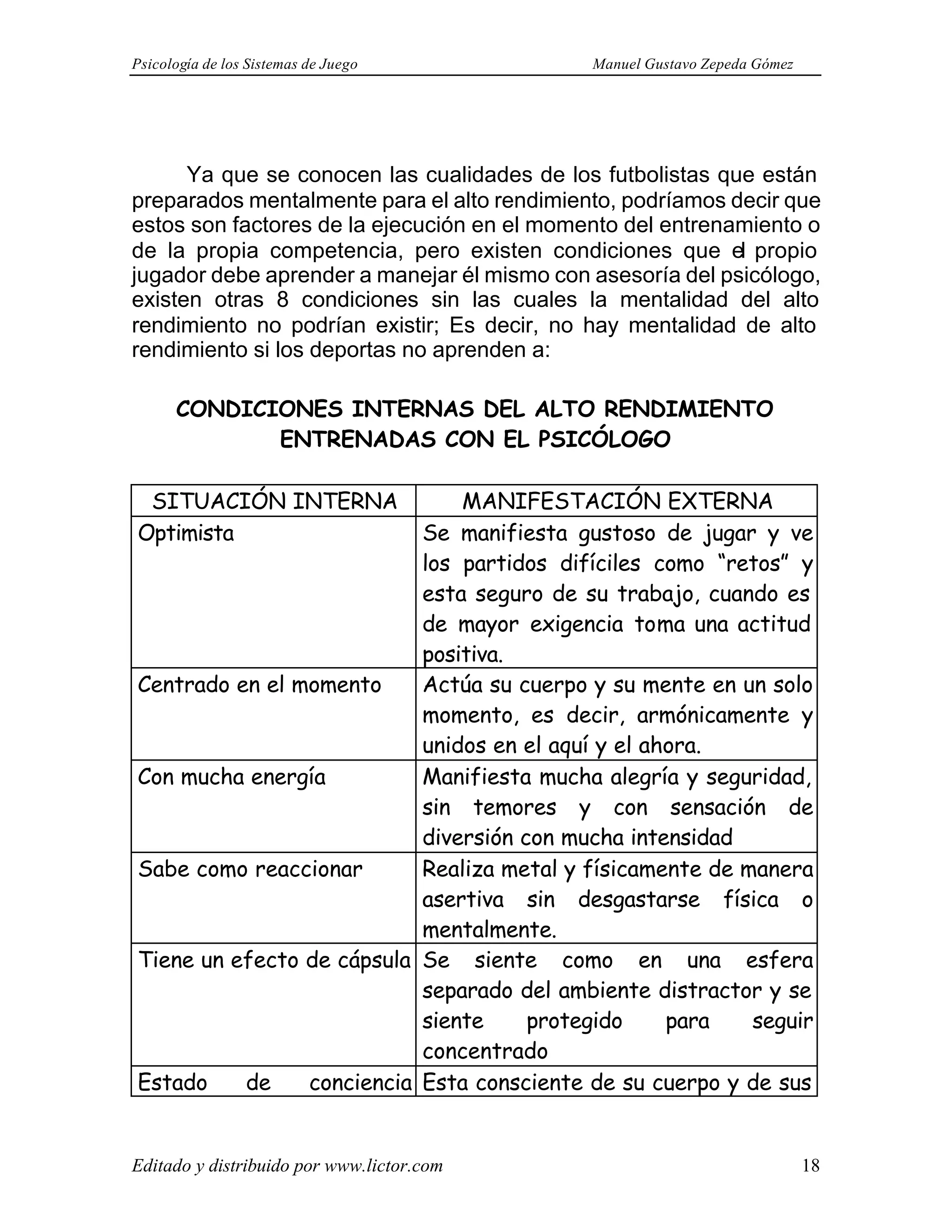 Manuel zepeda la pscicologia de los sistemas de juego | PDF