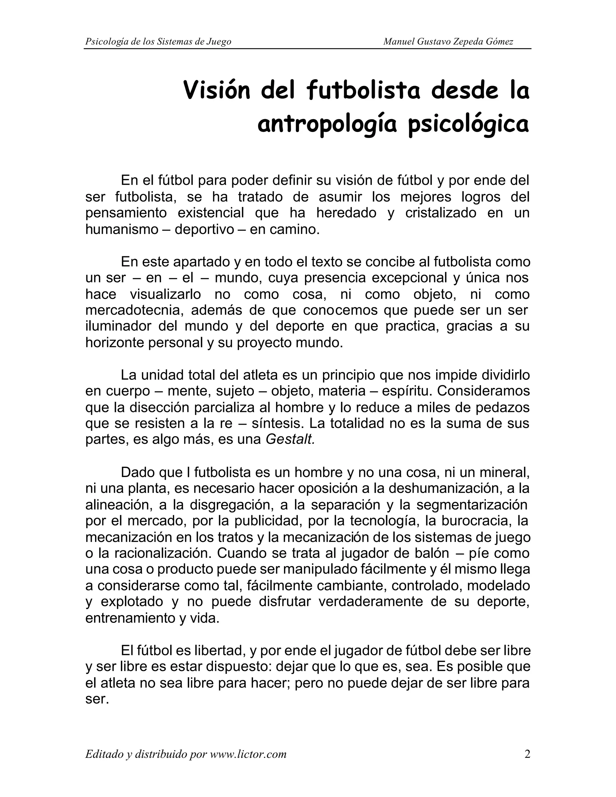Manuel zepeda la pscicologia de los sistemas de juego | PDF