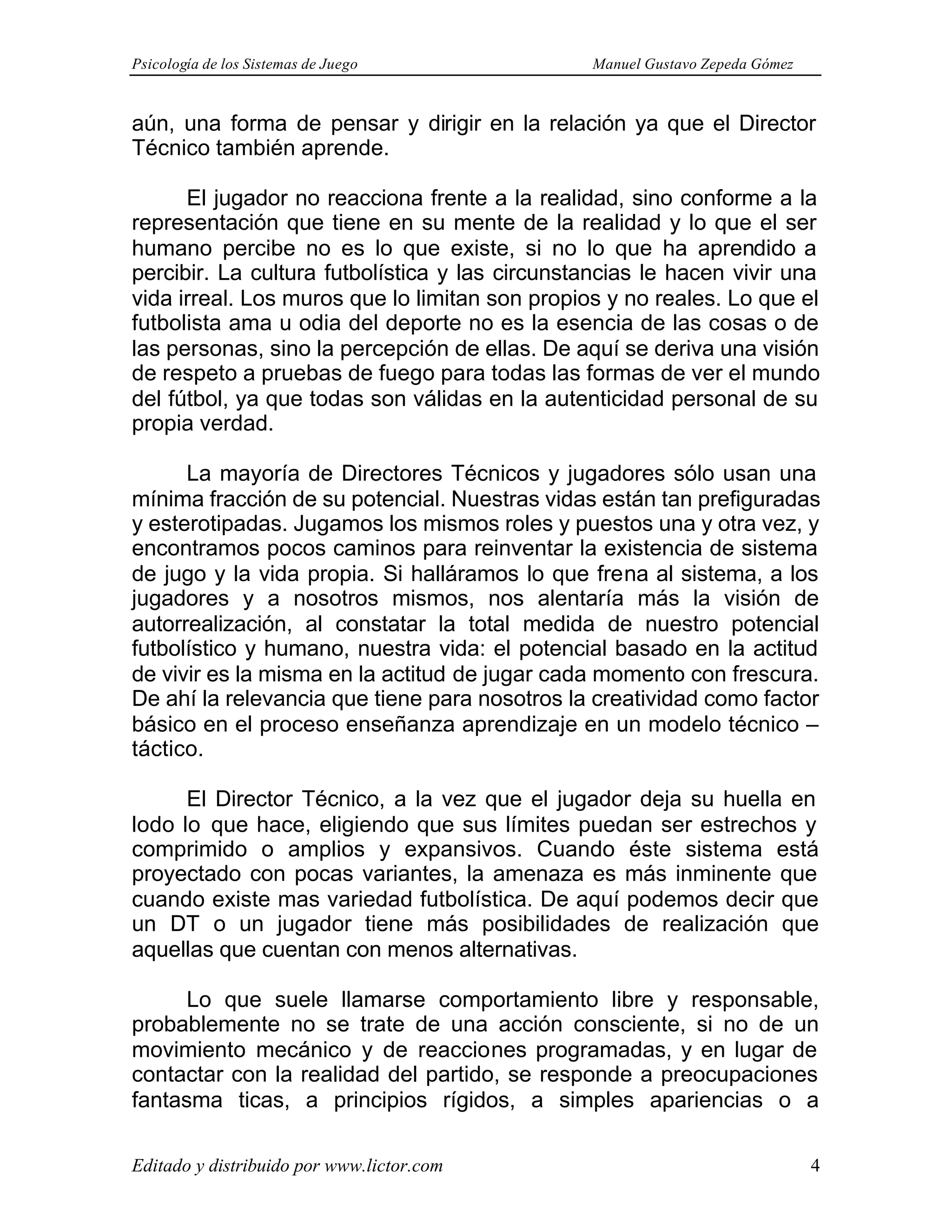 Manuel zepeda la pscicologia de los sistemas de juego | PDF