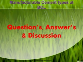 Manufacturable cement types | PPT