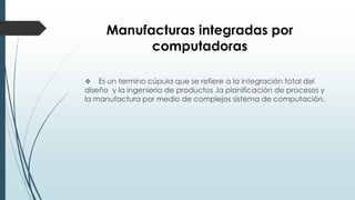 Manufacturas integradas por computadoras anyani zuniga a. | PPTX