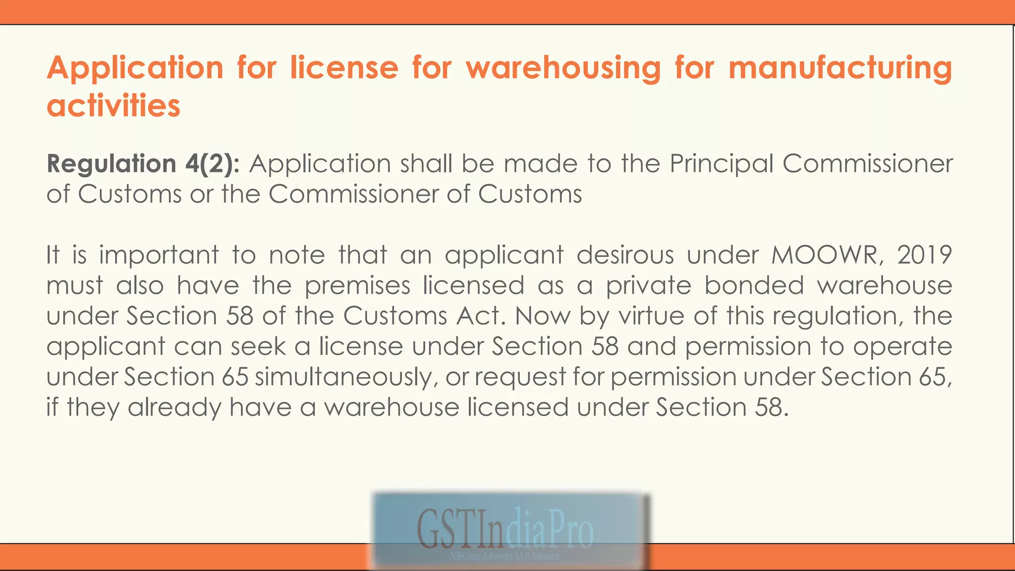 Manufacture and other operations in warehouse regulations 2019(moowr ...