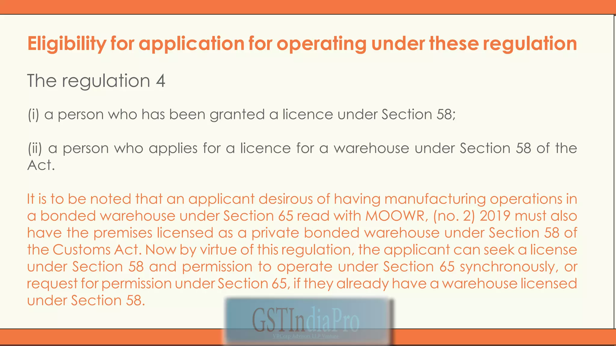 Manufacture and other operations in warehouse regulations 2019(moowr ...