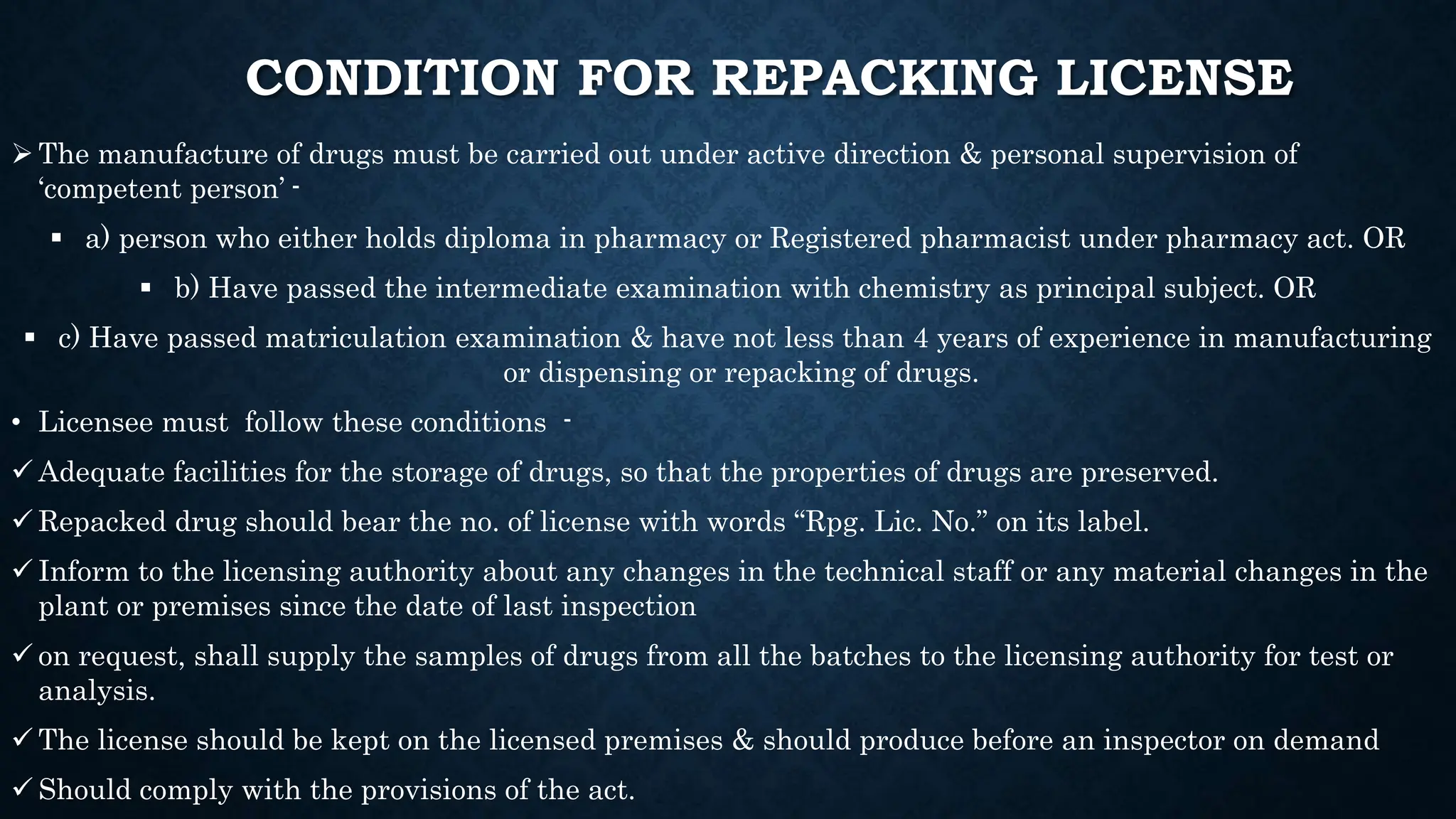 Manufacture of drugs- Pharmaceutical Jurisprudence - 2020 | PPTX