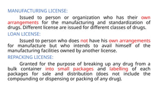 Regulatory Guidelines for Drug Manufacturing Under the Drugs and ...