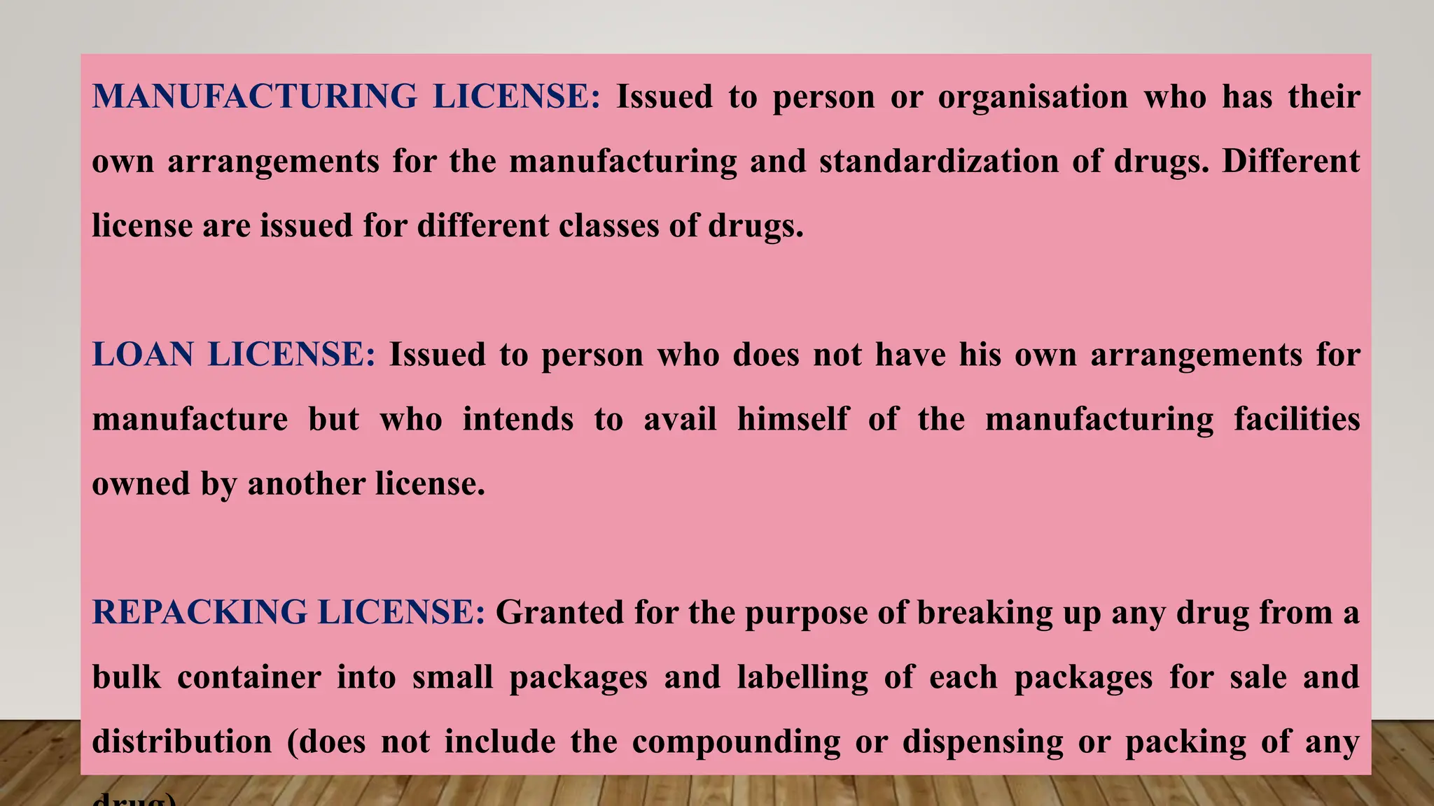 manufacture of drugs - License. Drugs and cosmetic act 1940 and rules ...
