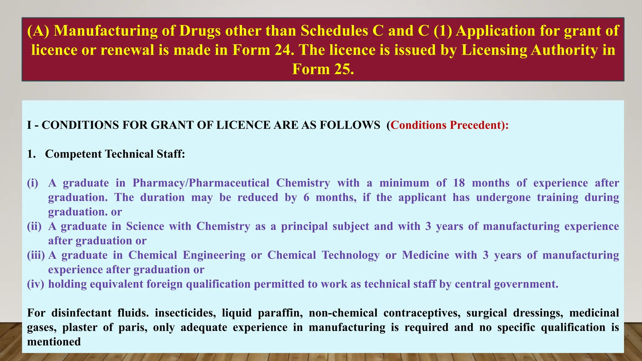 manufacture of drugs - License. Drugs and cosmetic act 1940 and rules ...