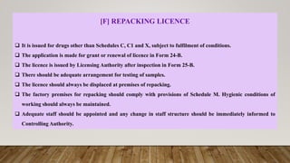 manufacture of drugs - License. Drugs and cosmetic act 1940 and rules ...