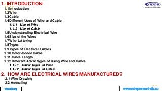 Manufacture of Electrical Cables, Wire and Wire Products Handbook | PPTX