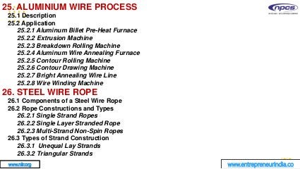 Manufacture of Electrical Cables, Wire and Wire Products Handbook | PPT