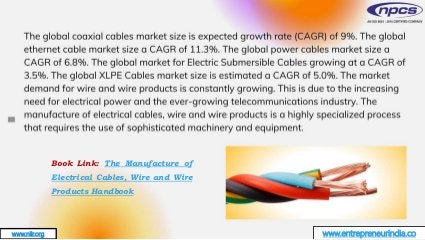 Manufacture of Electrical Cables, Wire and Wire Products Handbook | PPT
